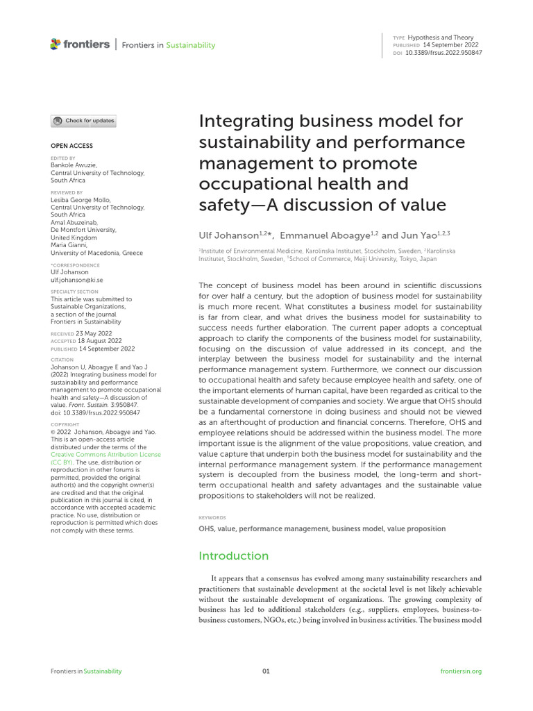 Integrating Business Model For Sustainability And Pdf 
