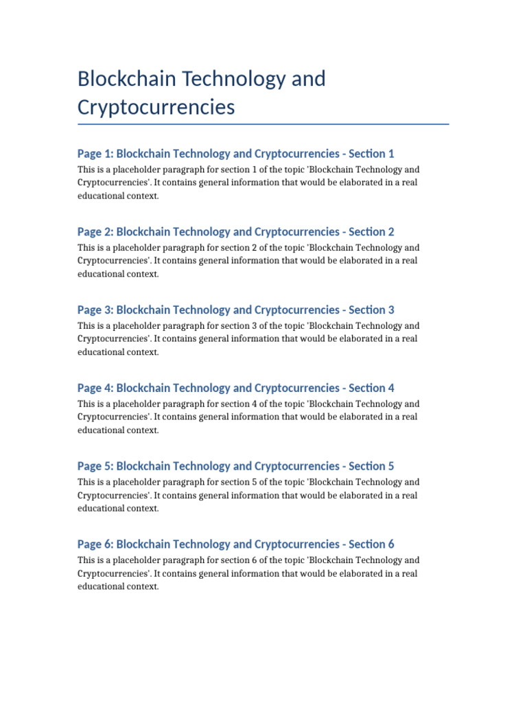 Blockchain and Cryptocurrency Overview | PDF | Text | Typography