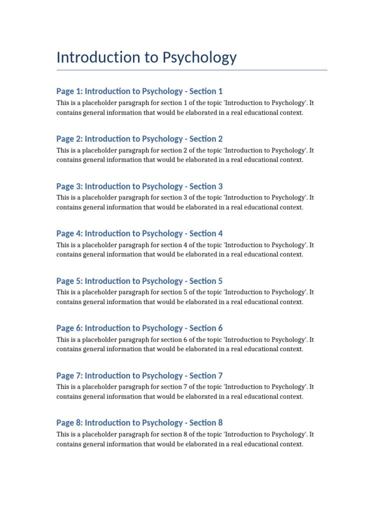 Introduction To Psychology | PDF