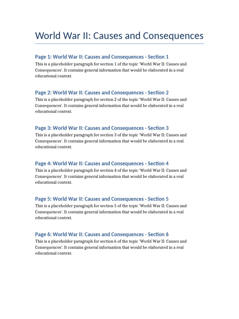WWII: Causes and Consequences Overview | PDF | Text | Typography
