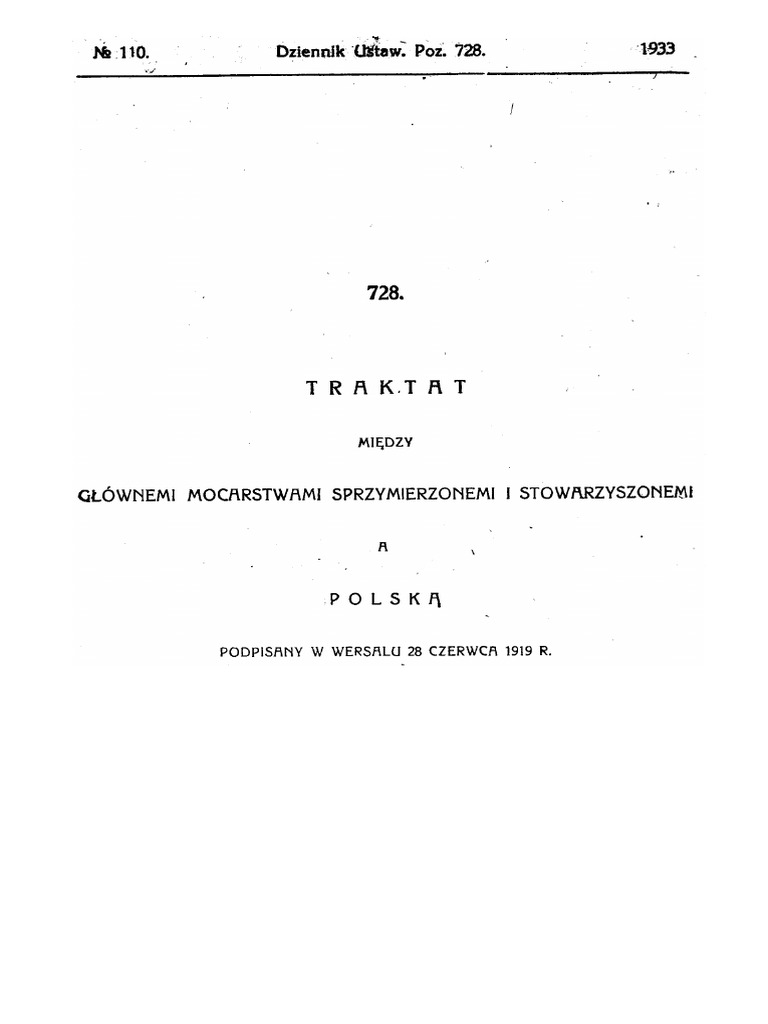Mały Traktat Wersalski | PDF