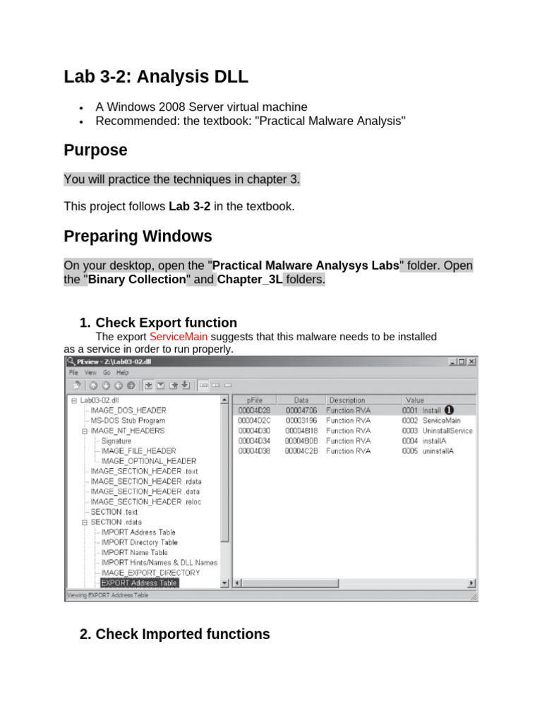 Lab4 (Lab03-02) DLL Analysis | PDF
