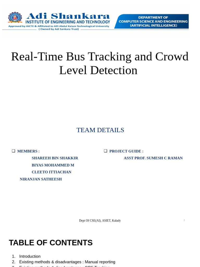 Real-Time Bus Tracking and Crowd Level Detection LATEST | PDF ...