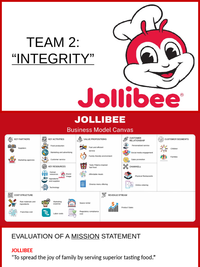 Jollibee BMC Mission&Vision | PDF | Marketing | Restaurants
