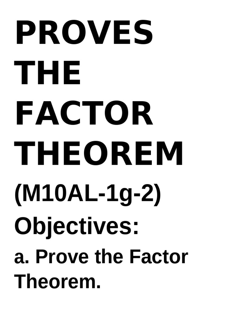 9-17-2024 Proves The Factor Theorem | PDF