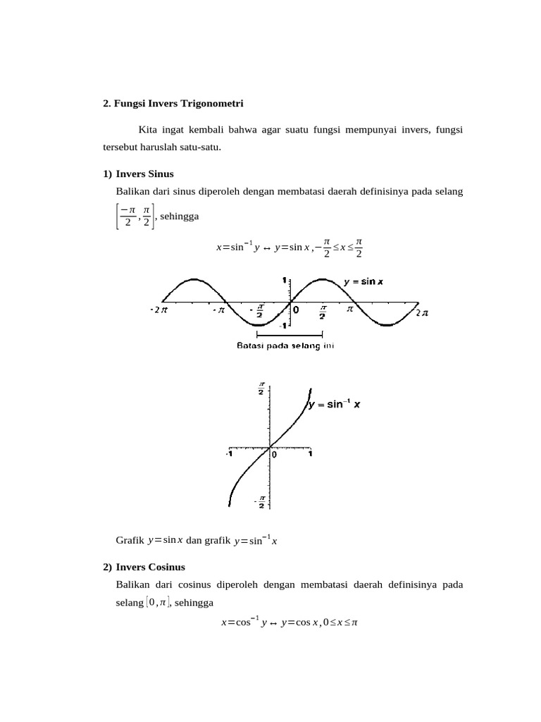Fungsi Invers Trigonometri | PDF