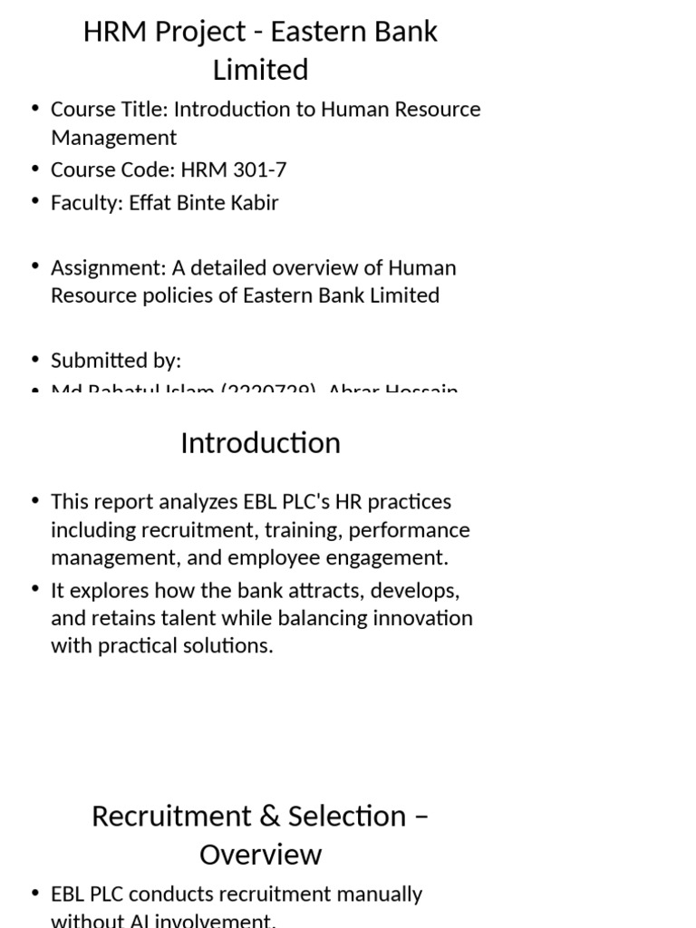 HRM Project Detailed Presentation | PDF | Recruitment | Human Resource ...