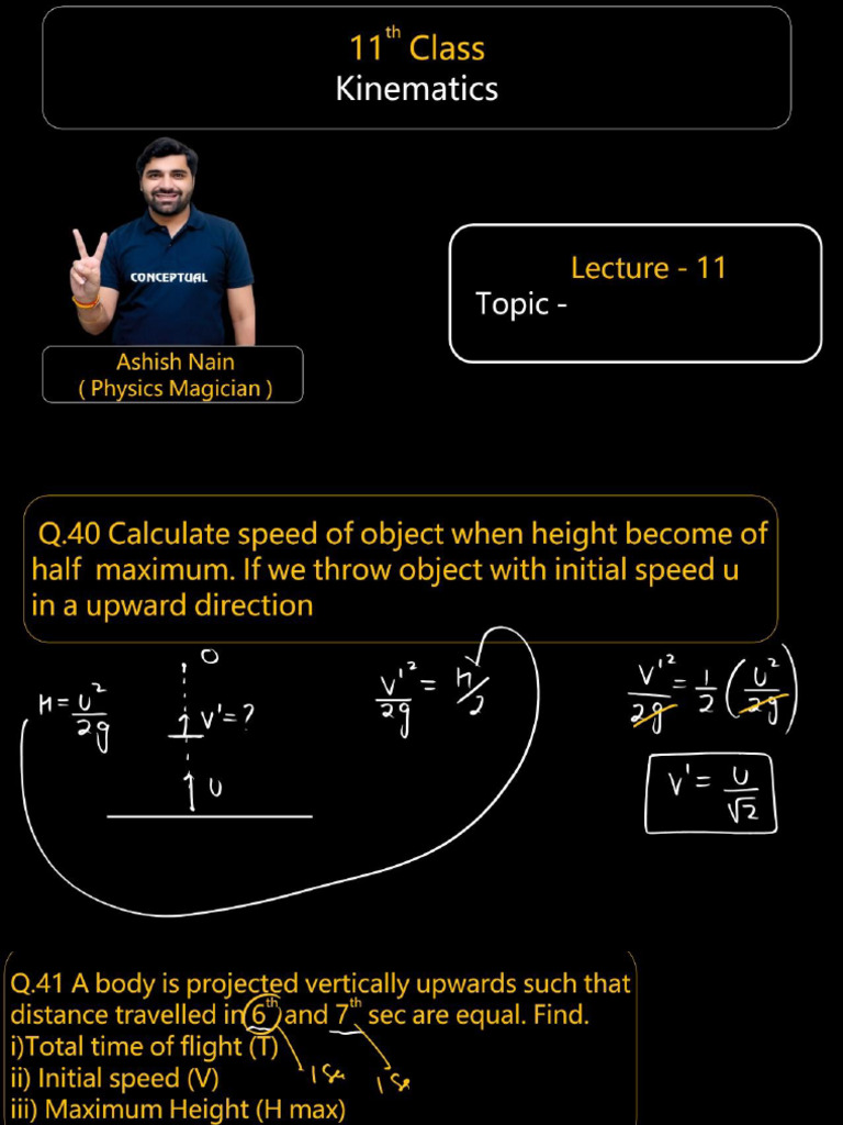 11th L-11 Yodha (Kinematics) - 1 | PDF