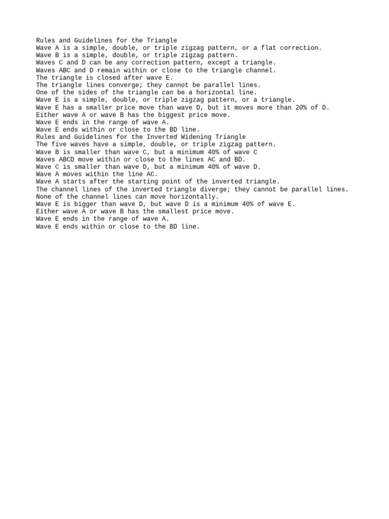 Elliot Wedge Triangle Guideline | PDF