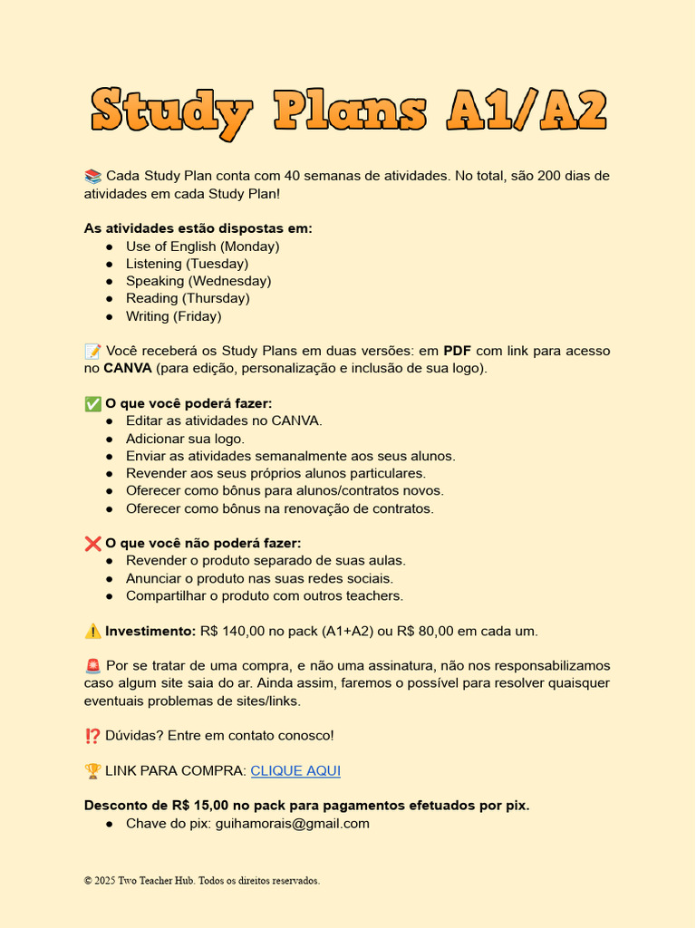 Sample - Study Plans A1 & A2 | PDF | Linguística