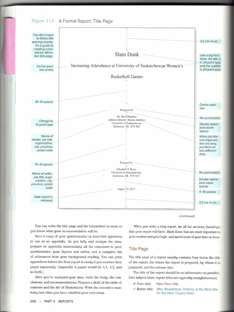 Formal Report Formatting From COMM Text | PDF