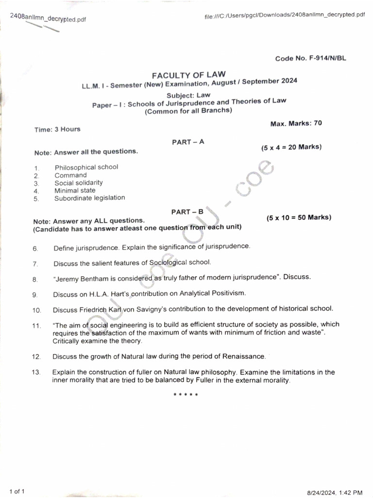 Jurisprudence LLM | PDF