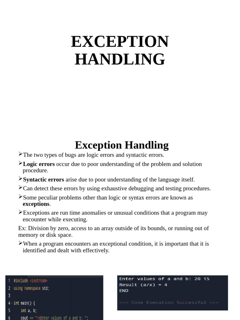 2 - Exception - Handling (2) Ss | PDF | Parameter (Computer Programming) | Control Flow