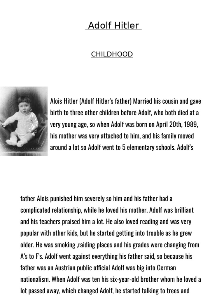 History of Aldorf Hitler (Free Essay) | PDF | Nazi Germany | Adolf Hitler