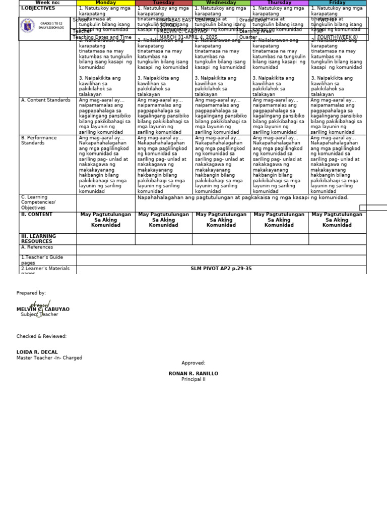 WLP Ap2 Q4 - Week 8 1 | PDF