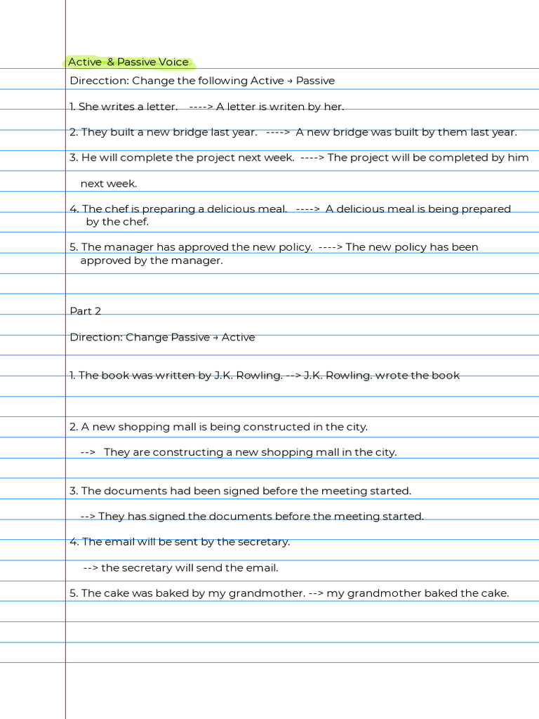 Active Passive 21 Mar. 25 - Active Passive Tense Form and Key Words ...