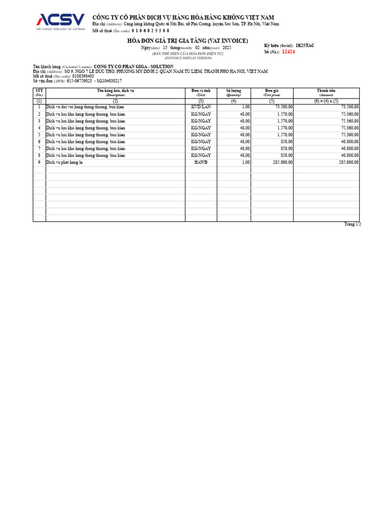Giga 12424 SG104030217 | PDF