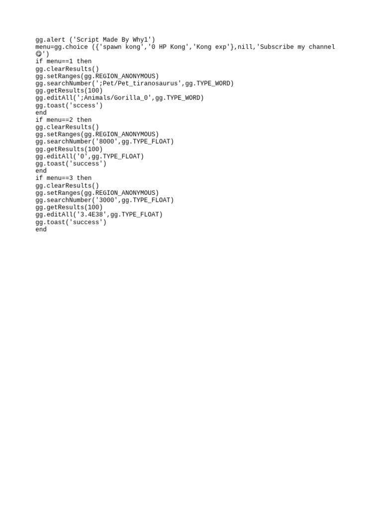 Kong Script by Why1.Lua | PDF