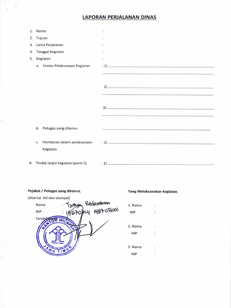 Laporan Perjadin | PDF