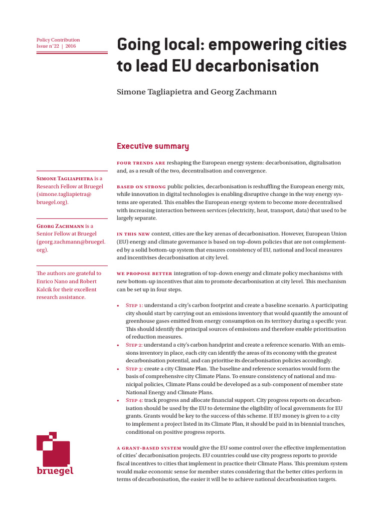 Empowering Cities To Lead EU Decarbonisation | PDF | Climate Change ...