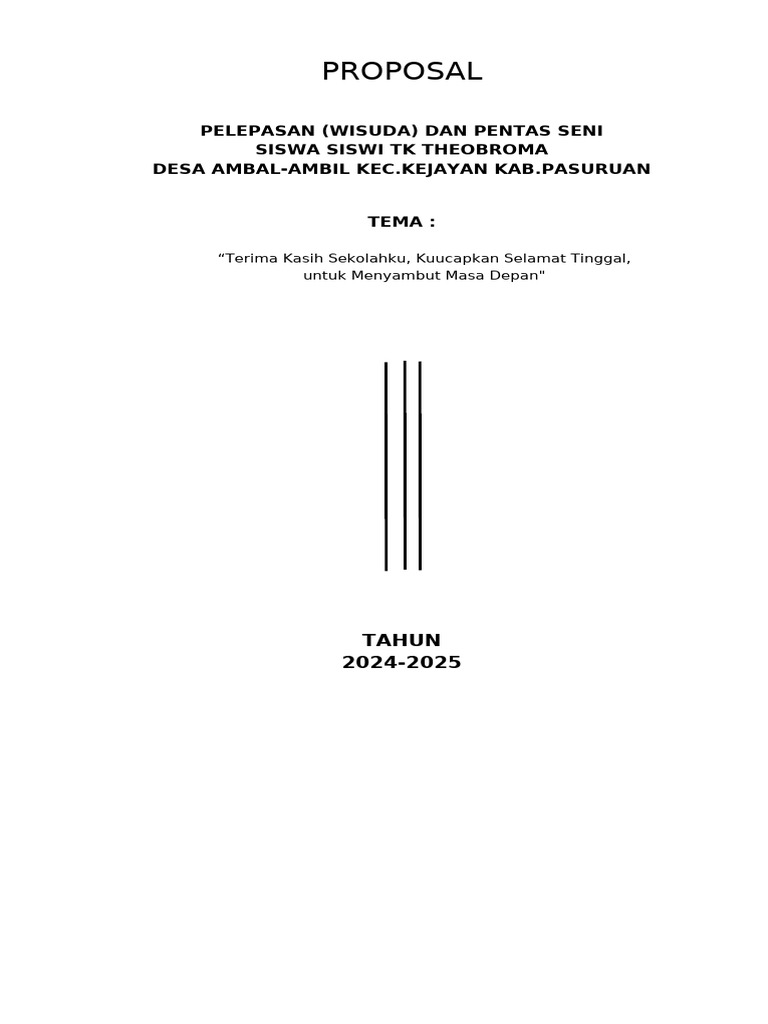 Proposal Wisuda & Pentas Seni TK Theobroma 2024 | PDF