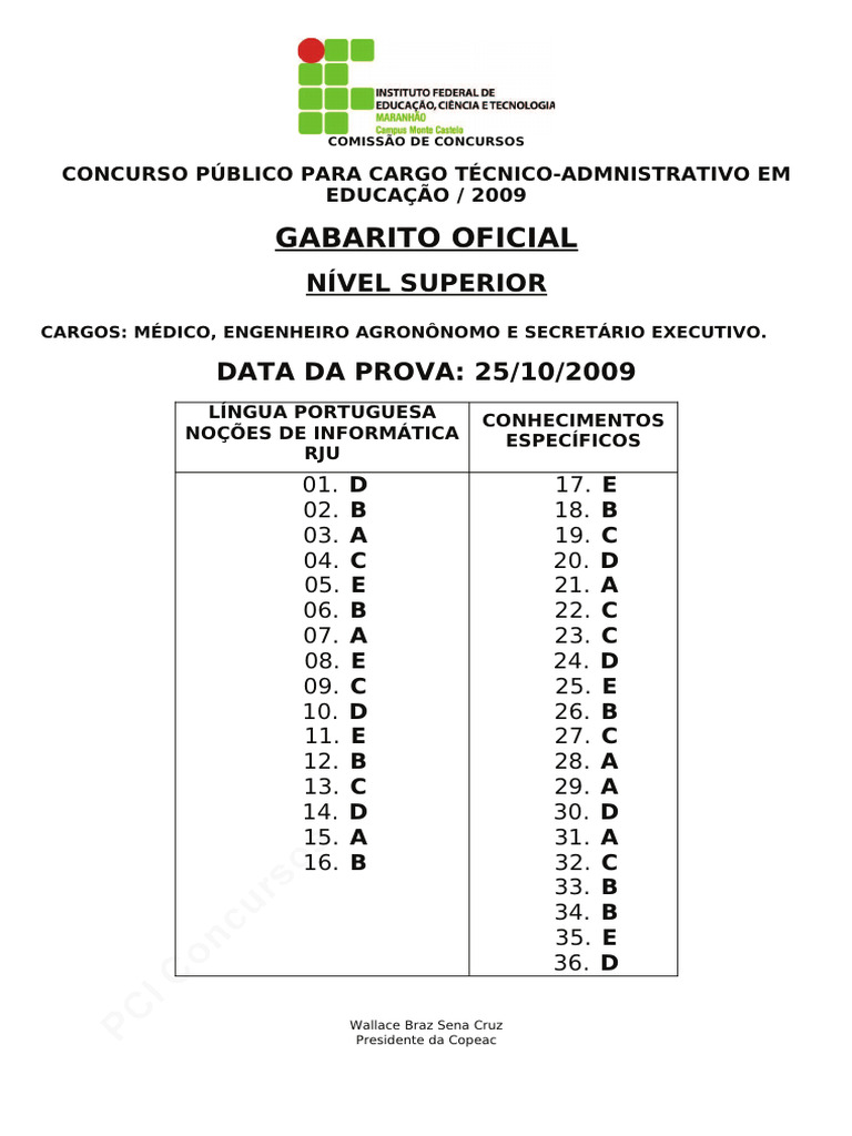 Gabaritos | PDF