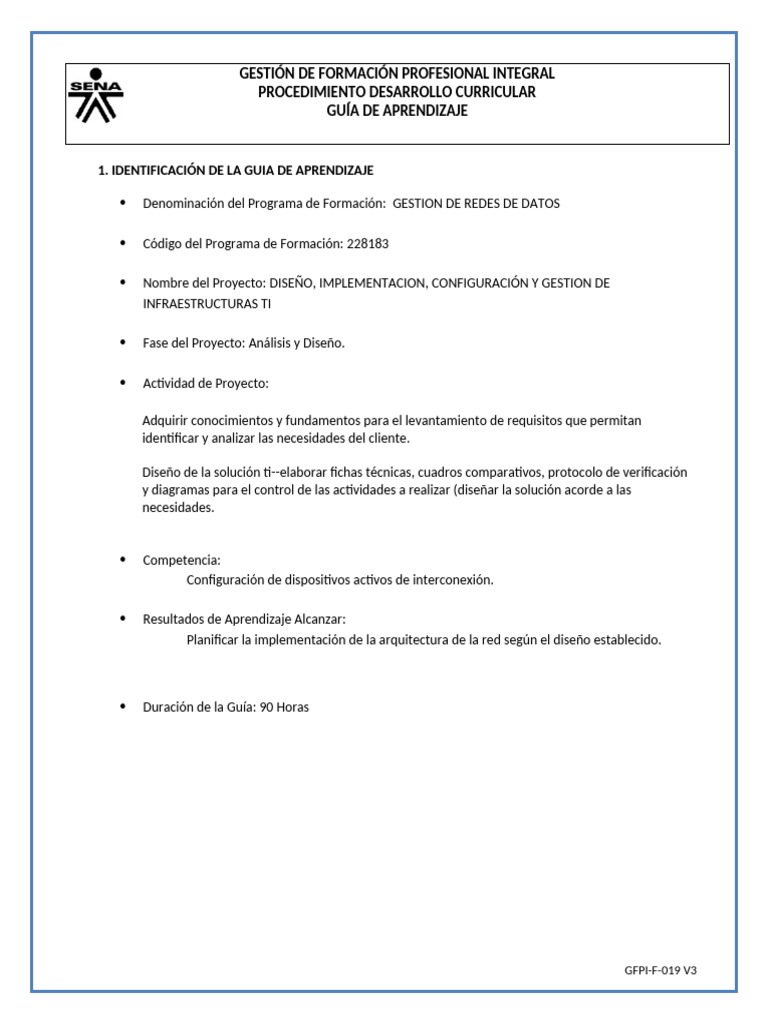 01 - Gfpi-F-019 Guia de Aprendizaje - V3 - Fundamentos de Redes | PDF | Red de computadoras ...