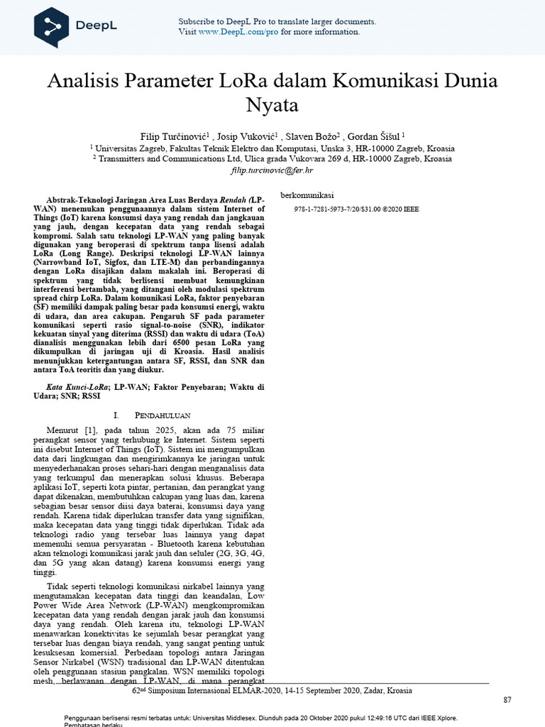 Analysis of LoRa Parameters in Id | PDF