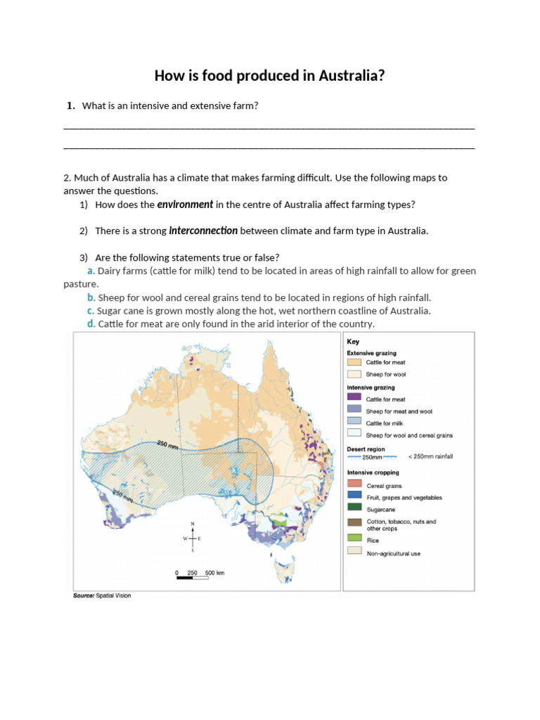 Wesley Xu - 4. How Is Food Produced in Australia Worksheet | PDF