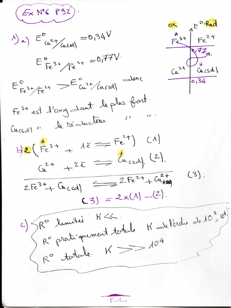 Correction Serie Reactions Chimique 6 - 7-8!9!10 | PDF