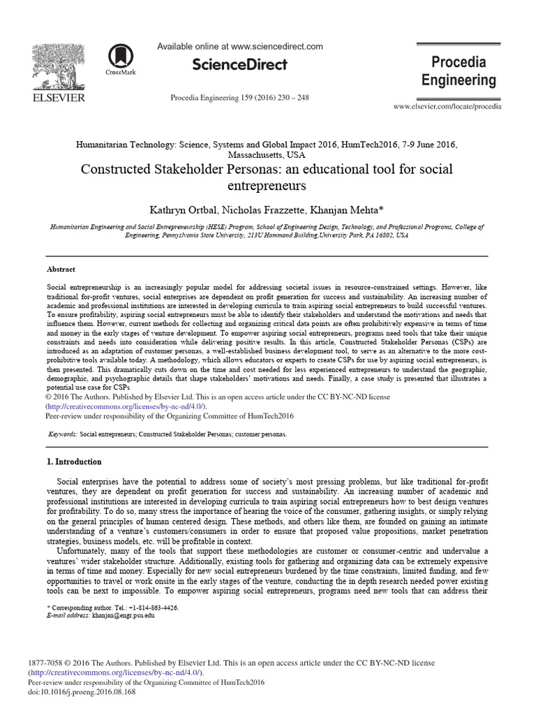 Stakeholder Persona - An Educational Tool For Social Entrepreneurs ...