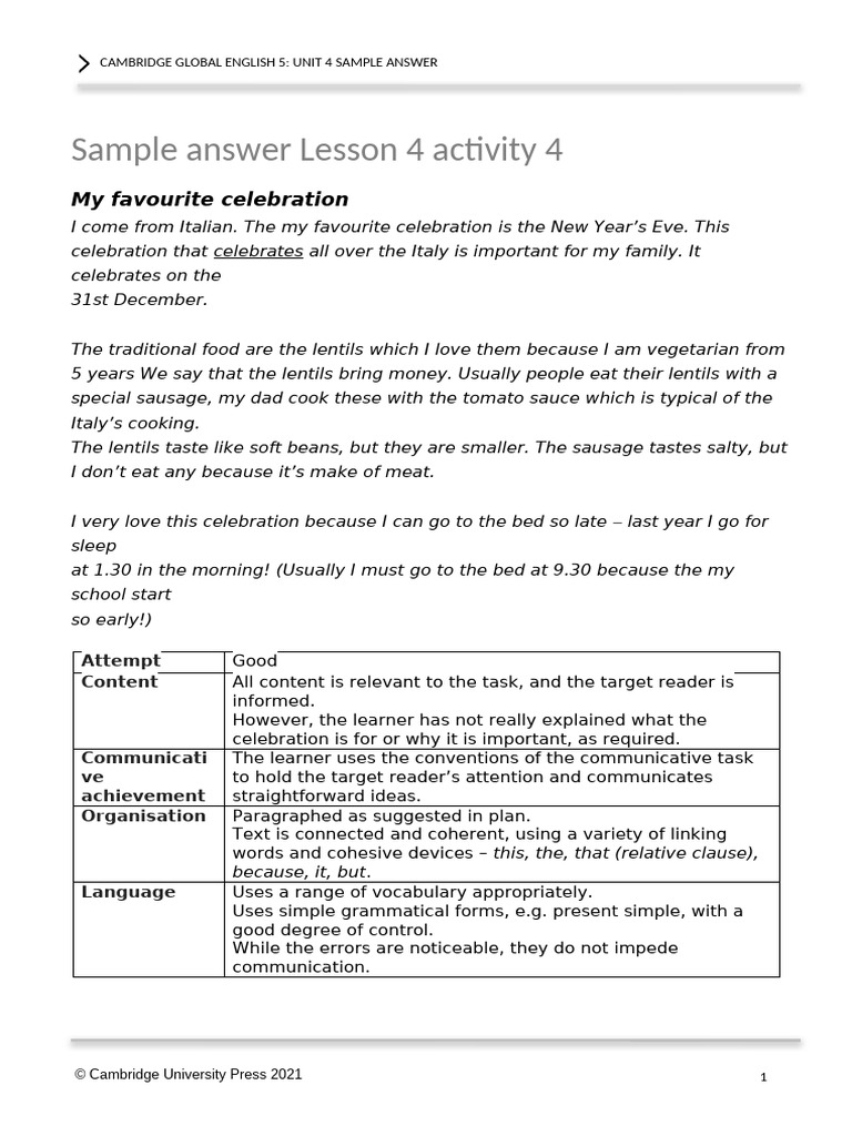 GE 5 Sample Answer Unit 4 | PDF