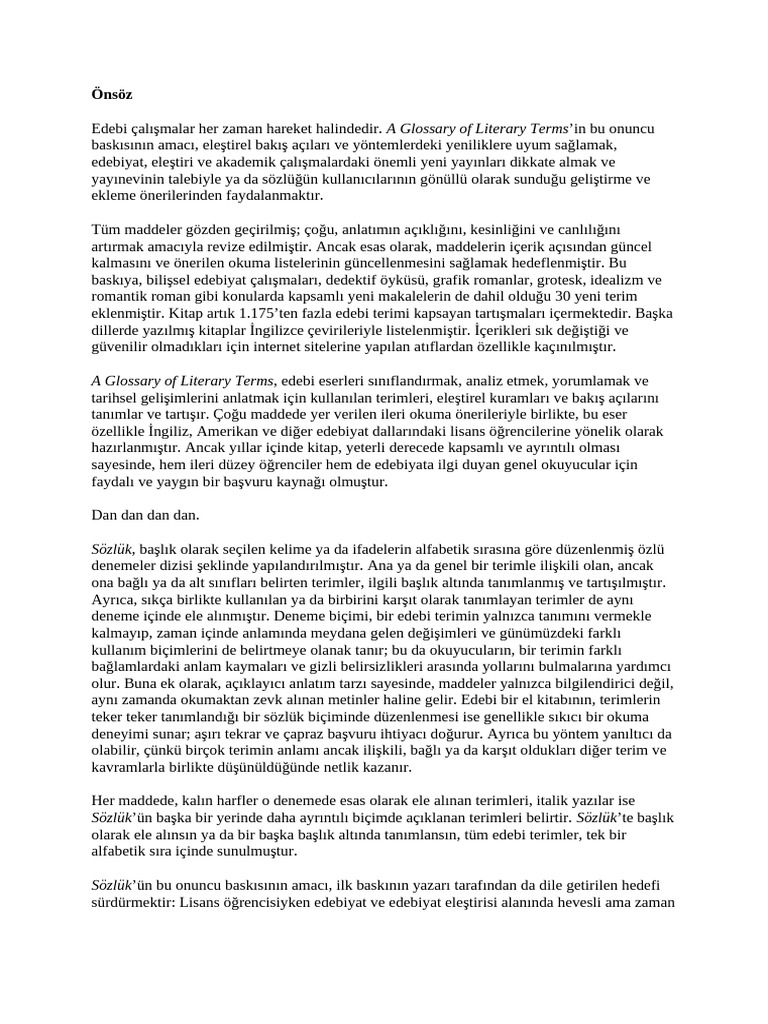 A Glossary of Literary Terms | PDF