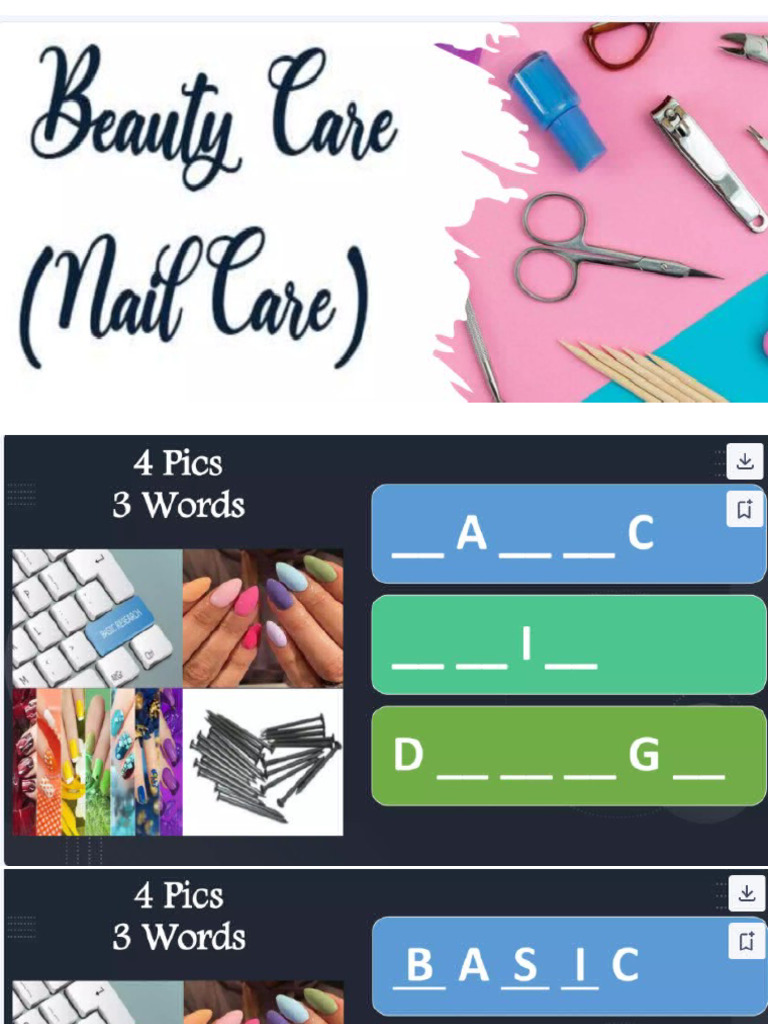 Grade 7 THE DIFFERENT BASIC NAIL DESIGNS | PDF