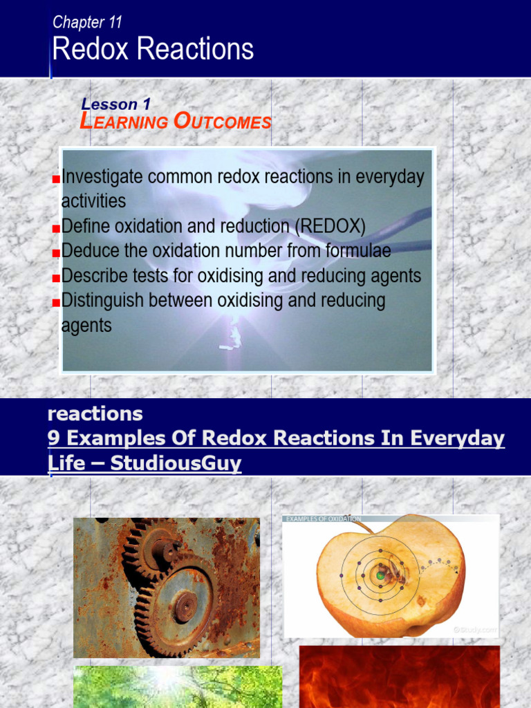 Chapter 9 Redox Reactions | PDF | Redox | Chemical Reactions