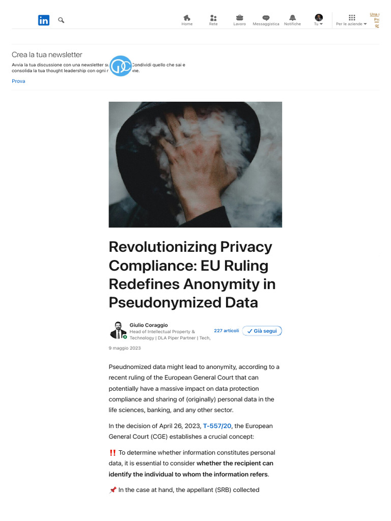 Revolutionizing Privacy Compliance: EU Ruling Redefines Anonymity in ...