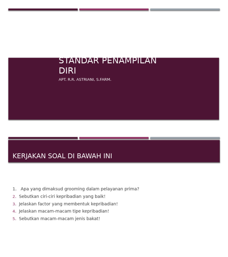 Soal Standar Penampilan Diri | PDF