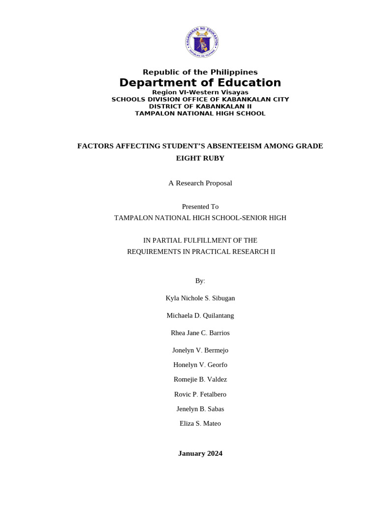 FACTORS-AFFECTING-STUDENTS-ABSENTEEISM - (3) fINAL | PDF ...