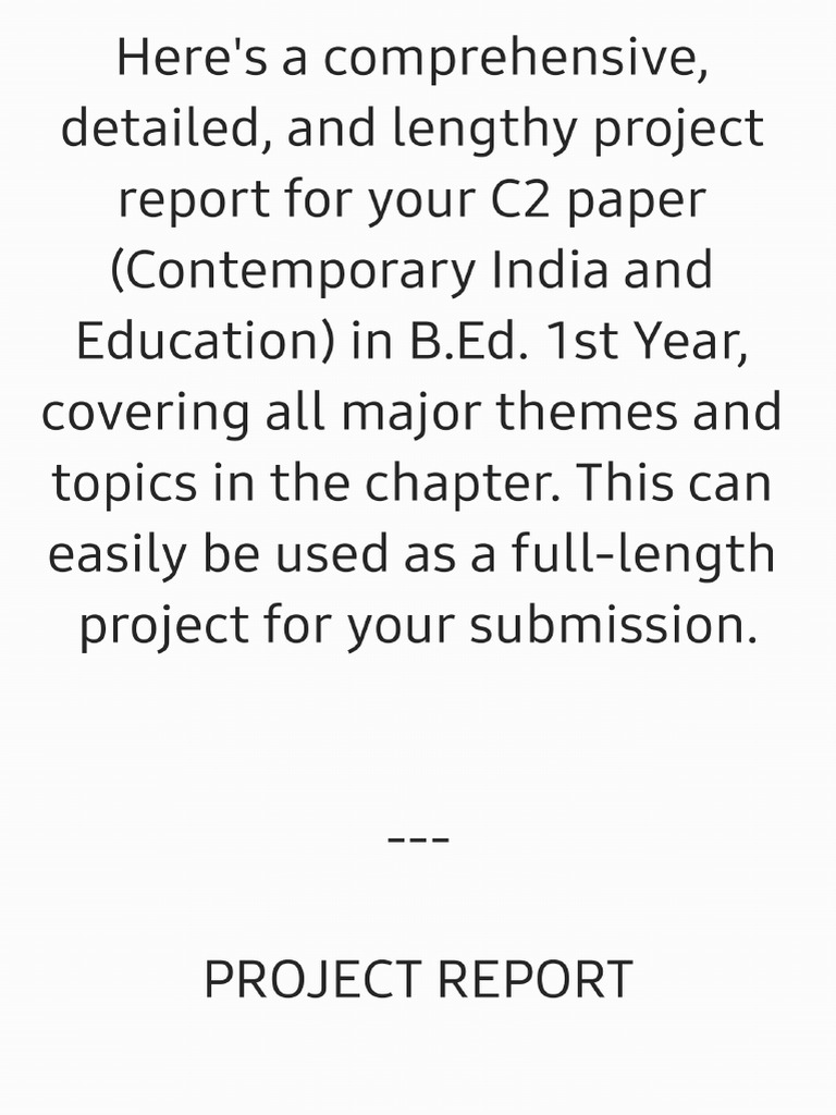 Contemporary Education Project | PDF