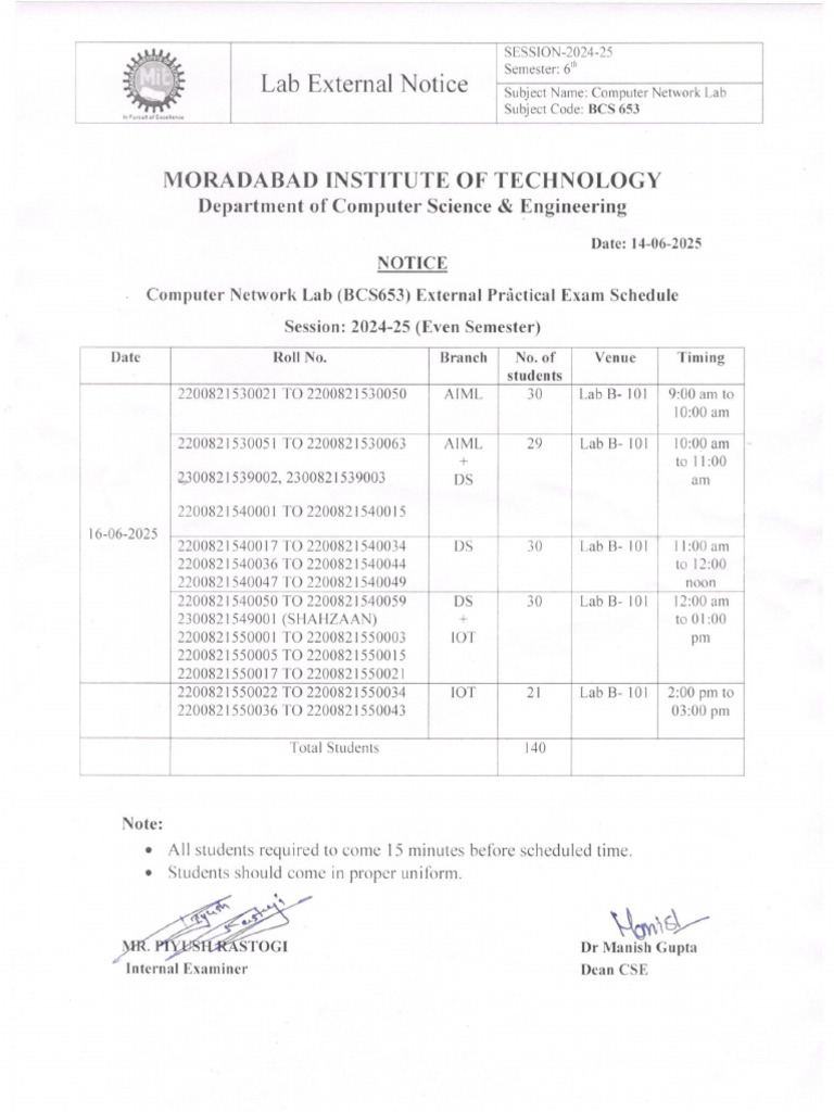 Computer Network Practical 16-06-2025 Aiml,Ds,Iot | PDF