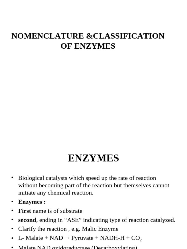 Enzymes Nomenclatureclassification | PDF | Enzyme | Hydrolysis