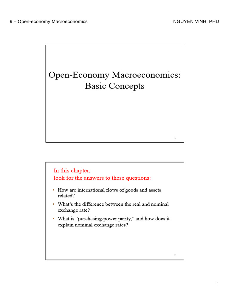 9 Open Economy Macroeconomics Basic Concepts SV | PDF | Balance Of Trade | Exports