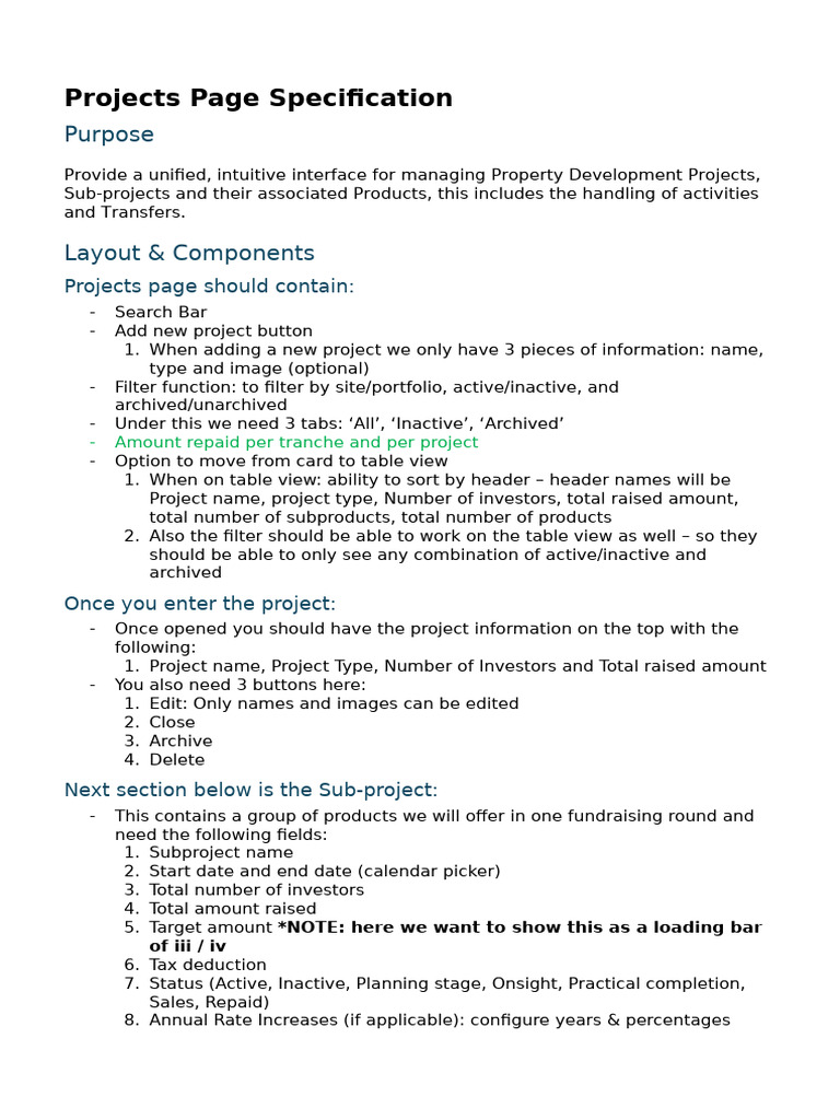 Property Development Projects Management | PDF