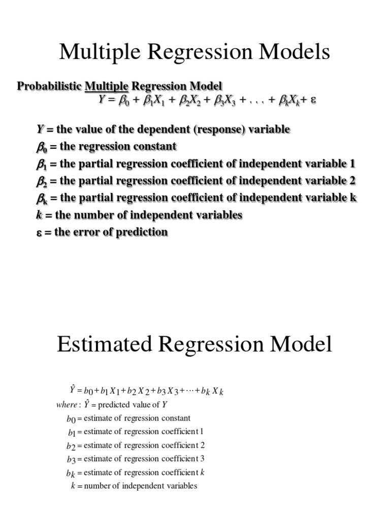 Multiple Regression Models | PDF | Regression Analysis | Errors And Residuals