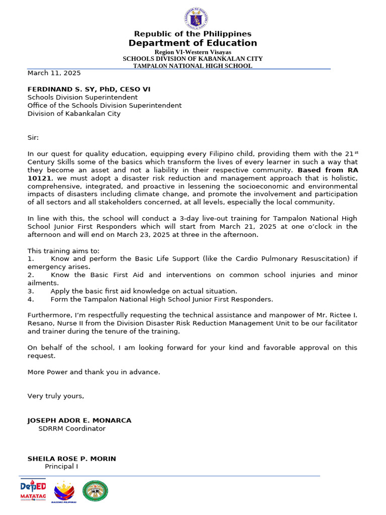 Drrm-Training-Matrix Final | PDF | First Aid