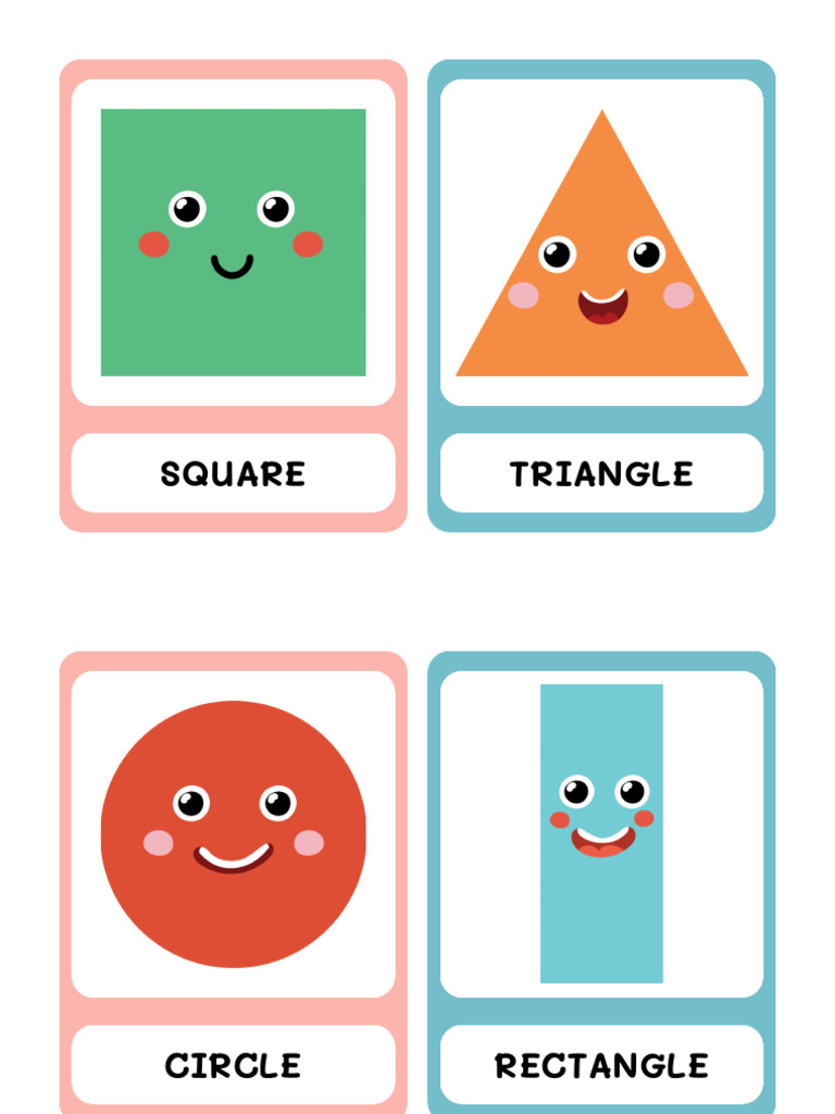 Shapes Flashcard in Colorful Cute Style | PDF