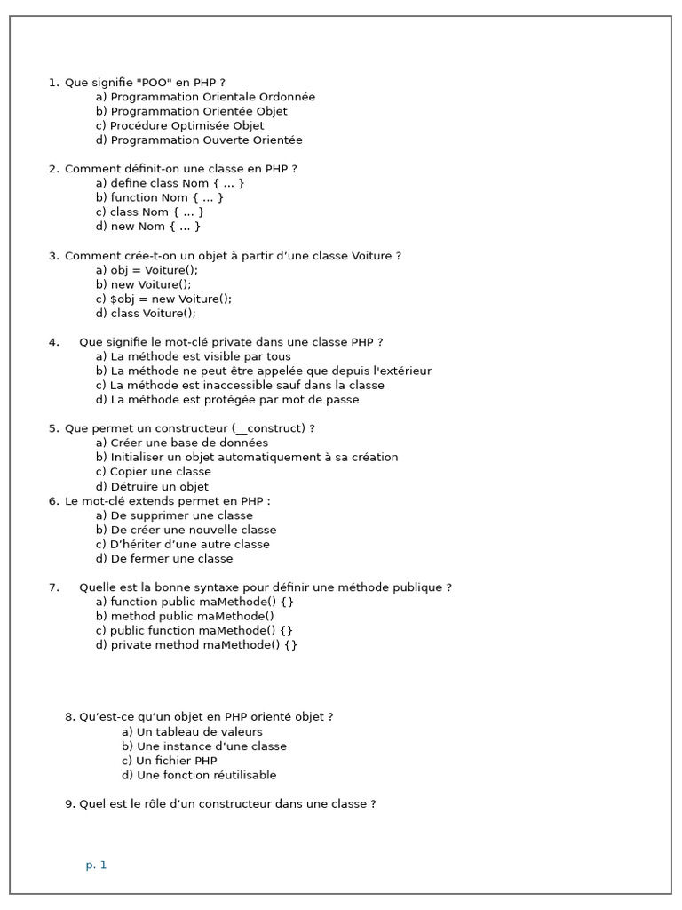 Devoir | PDF | Classe (informatique) | PHP