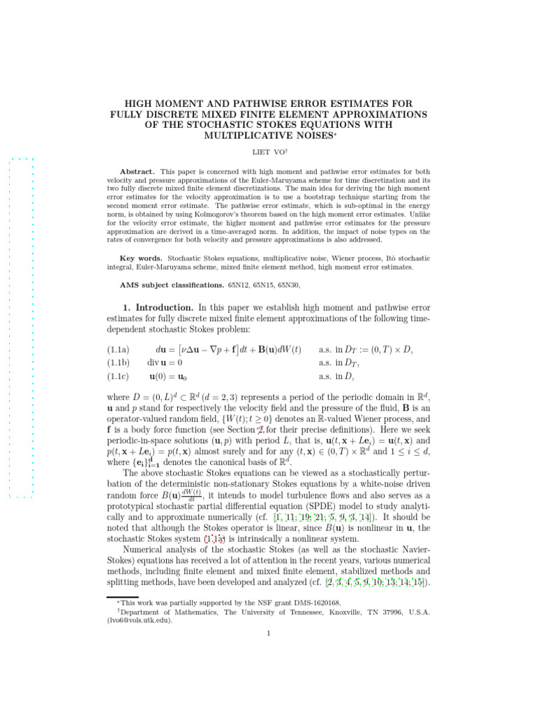 2106 04534v2 | PDF | Finite Element Method | Stochastic Process