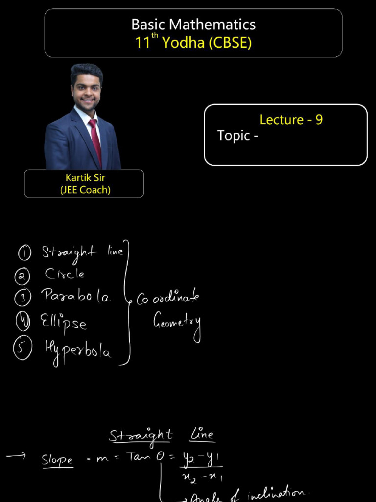 11th Yodha - Lec - 9 Basic Mathematics (Kartik Sir) | PDF