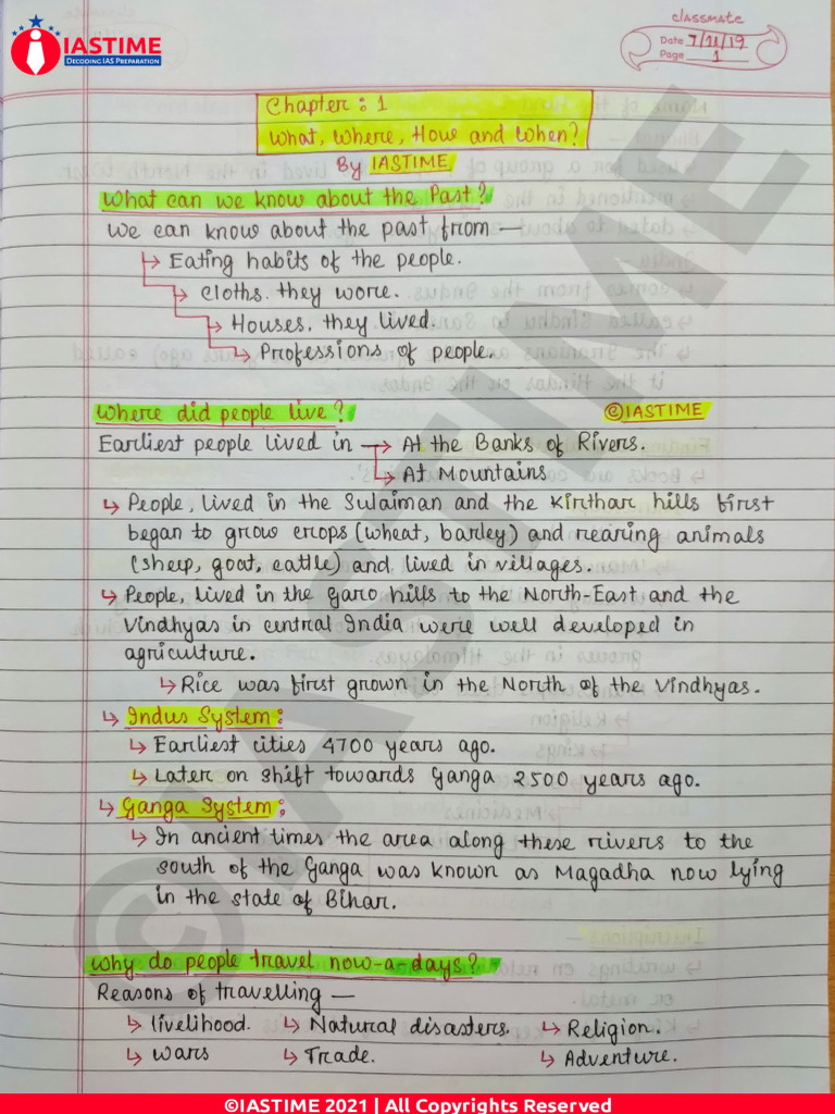 NCERT History Class 6 (Chapter-1) by ©IASTIME | PDF